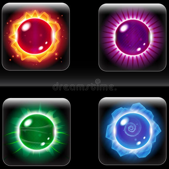 Set of Beautiful Colorful Orb Icons Stock Vector - Illustration of game ...