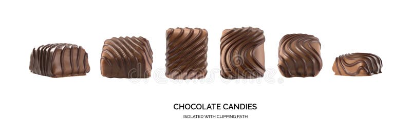 Set of Beautiful Creative Chocolate Sweets Isolated Stock Image - Image ...