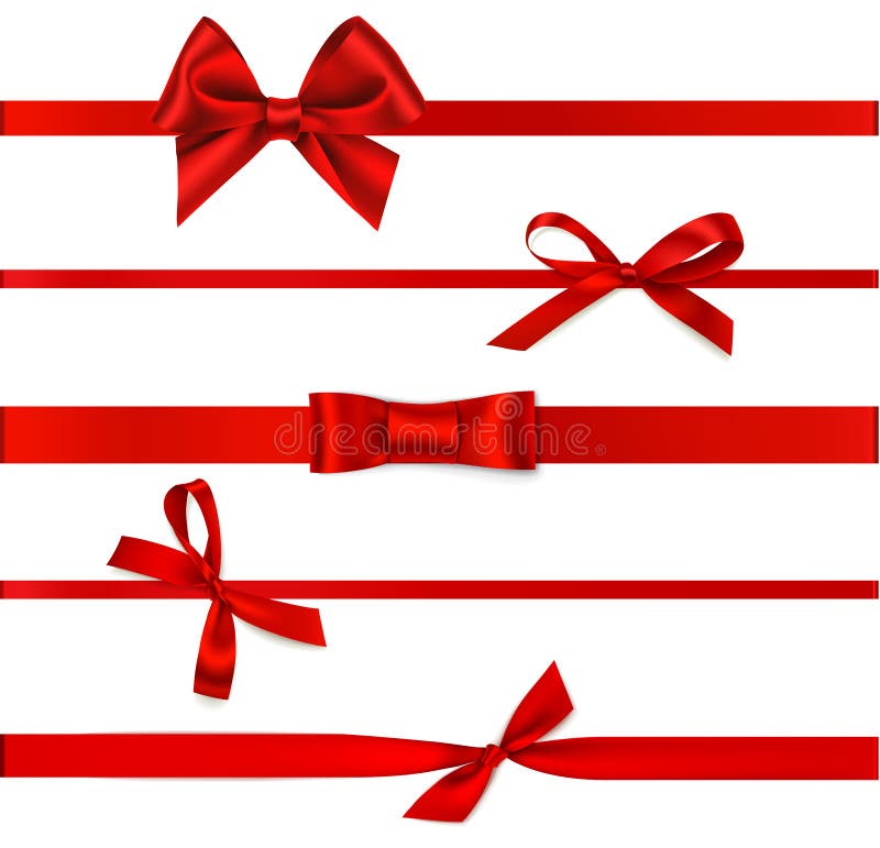 Set of Beautiful Decorative Bows with Horizontal Ribbon for Gift ...