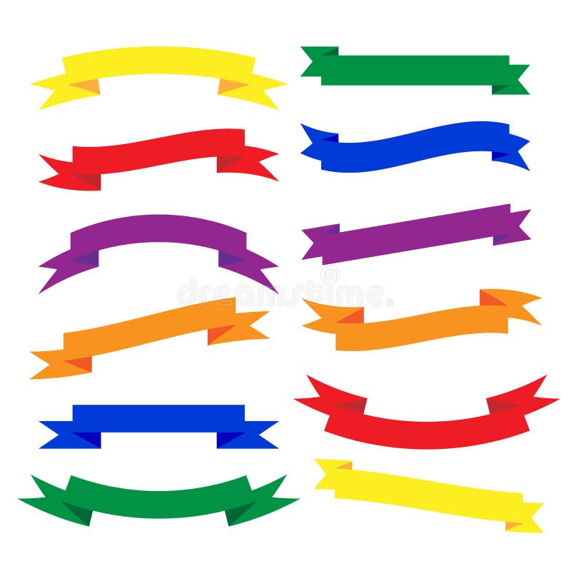 Set of Beautiful Festive Colored Ribbons. Vector Illustration Stock ...