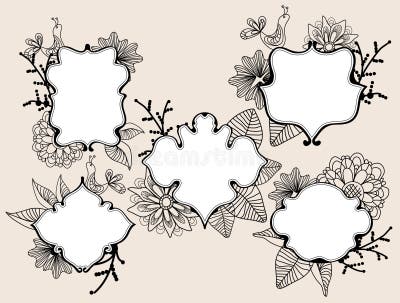 Set of Beautiful Five Labels Stock Vector - Illustration of cover ...