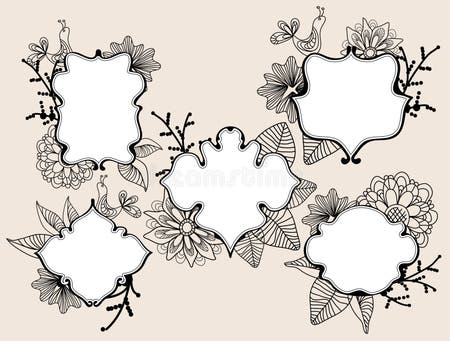 Set of Beautiful Five Labels Stock Vector - Illustration of cover ...