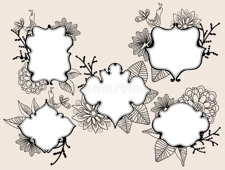 Set of Beautiful Five Labels Stock Vector - Illustration of cover ...