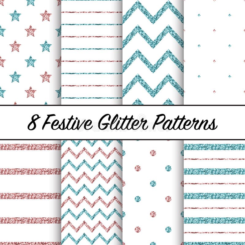 Set of Beautiful Glitter Patterns for Different Festive Designs Stock ...