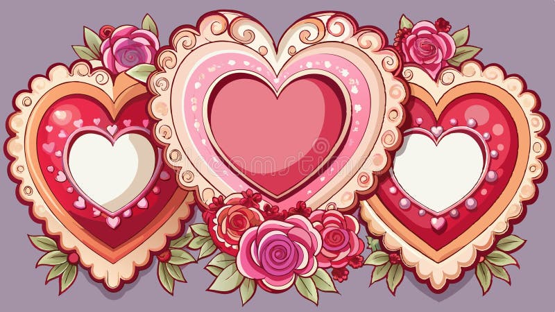 Set of Beautiful Heart Shaped Frames Cutout. Ideal for Valentine and ...