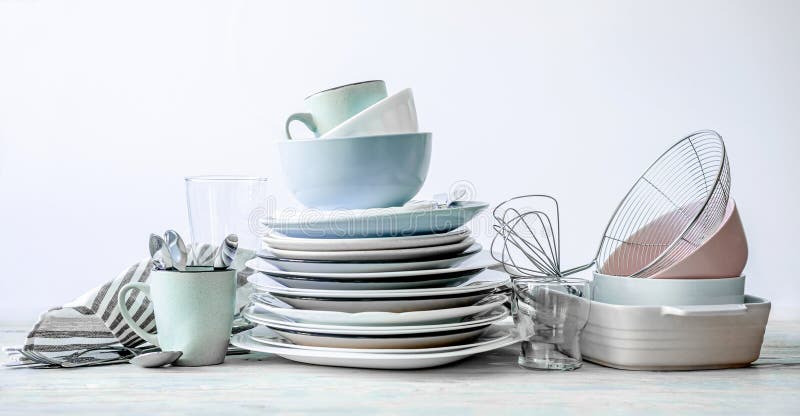 Set of Beautiful Kitchenware Stock Photo - Image of crockery, evening ...
