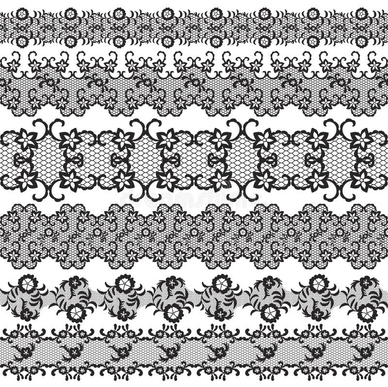 Set of Beautiful Lace Vector Trims Stock Vector - Illustration of love ...