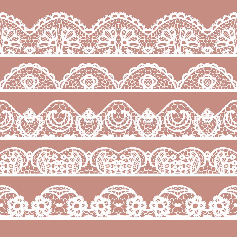 Set of Beautiful Lace Vector Trims Stock Vector - Illustration of love ...
