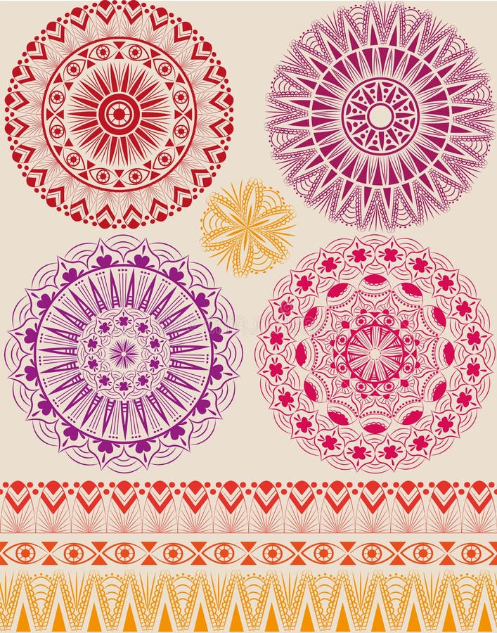 Set of beautiful mandalas stock vector. Illustration of patterns - 47237278