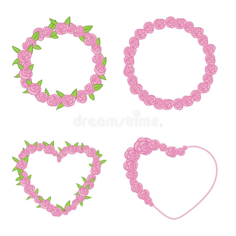 Set of Beautiful Roses Frames, Vector Graphics. Beautiful Frames Stock ...
