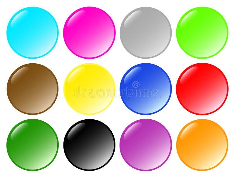 Big set of round buttons stock illustration. Illustration of shine ...