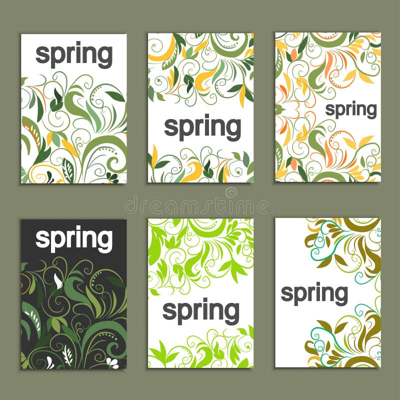 Set of Beautiful Spring Prints for Design Stock Vector - Illustration ...