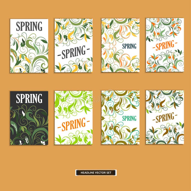 Set of Beautiful Spring Prints for Design Stock Vector - Illustration ...