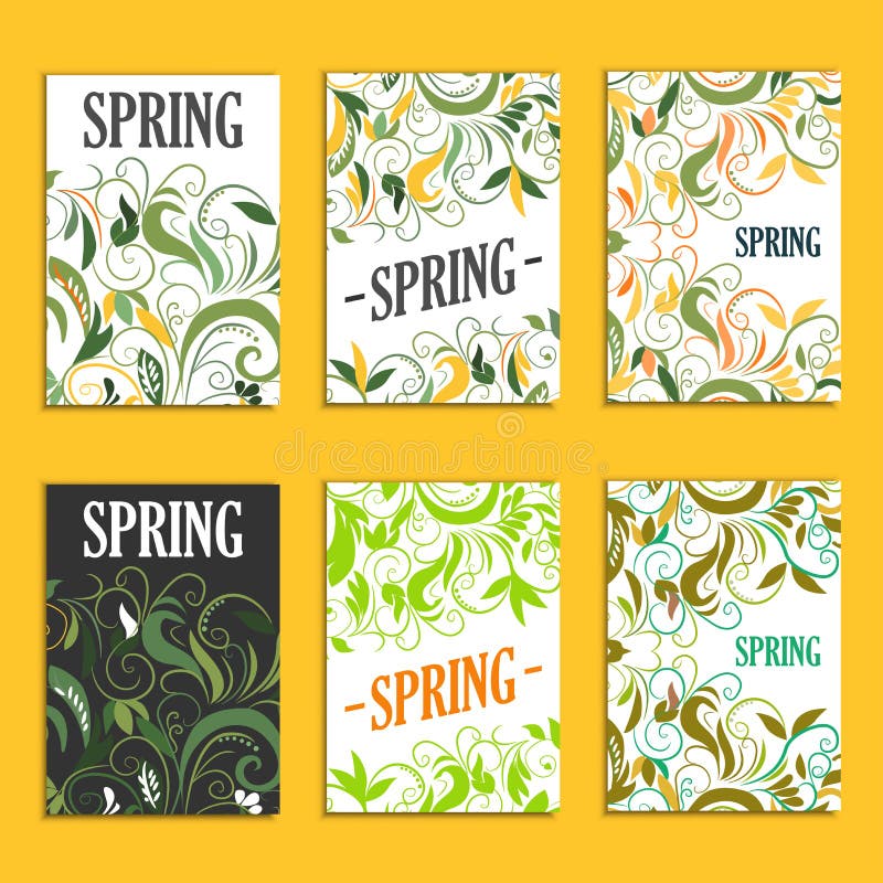 Set of Beautiful Spring Prints for Design Stock Vector - Illustration ...