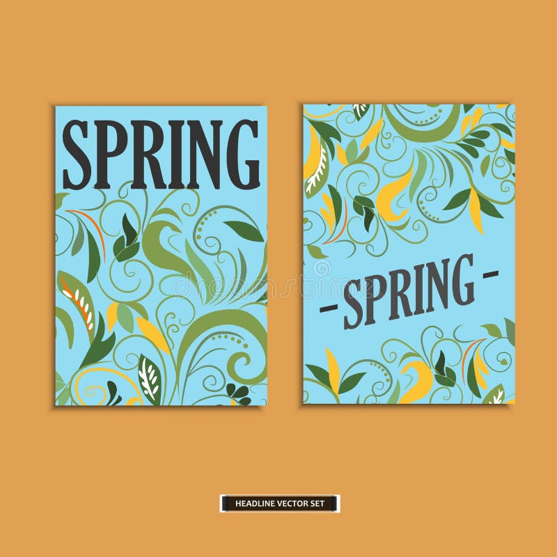 Set of Beautiful Spring Prints for Design Stock Vector - Illustration ...