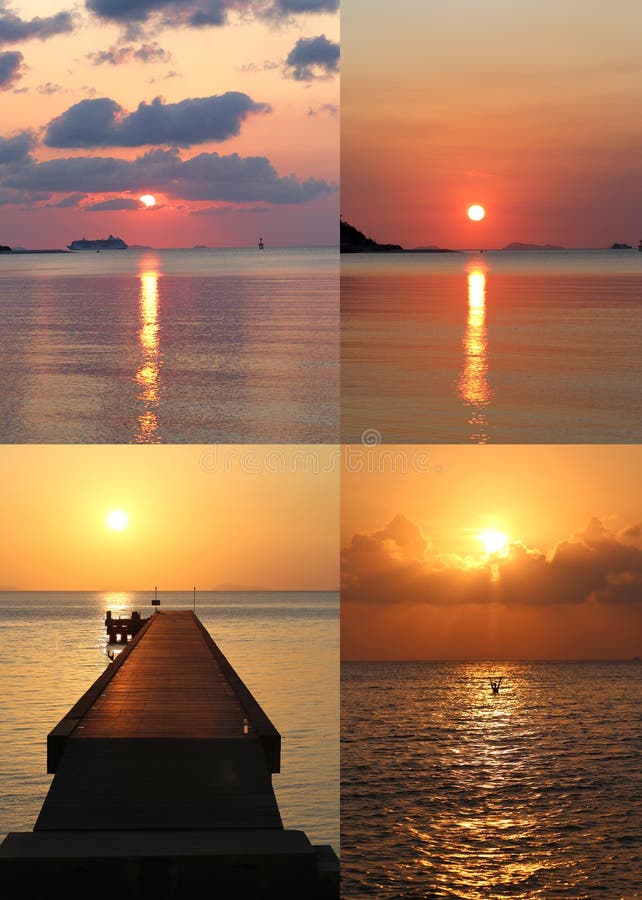 Set of beautiful sunsets stock photo. Image of atmosphere - 39084046