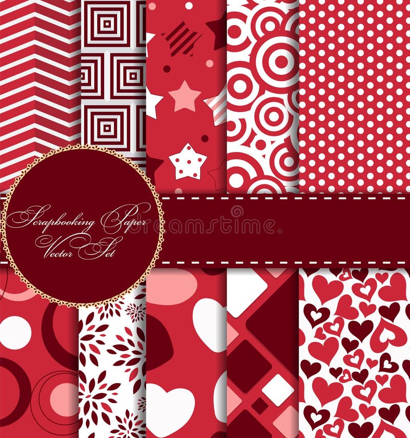 Set of Beautiful Vector Paper for Scrapbook Stock Vector - Illustration ...