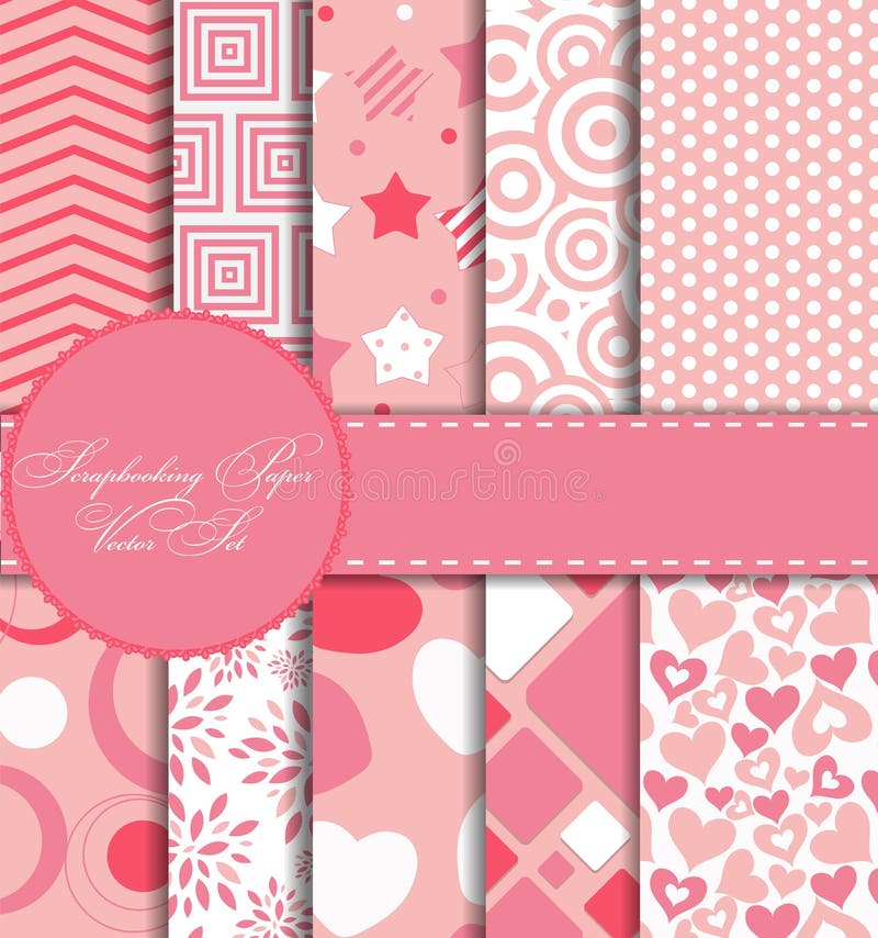 Set of Beautiful Vector Paper for Scrapbook Stock Vector - Illustration ...