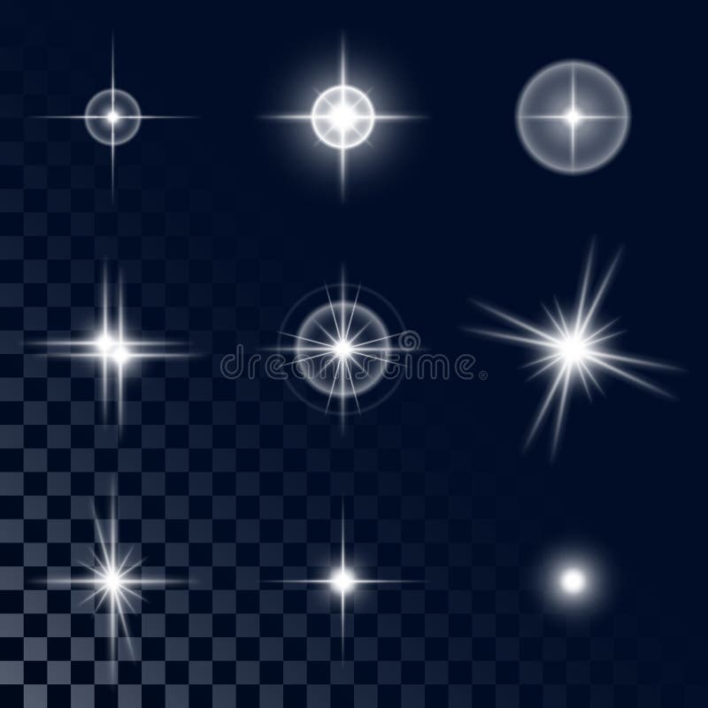 Set of Beautiful White Stars Stock Vector - Illustration of design ...