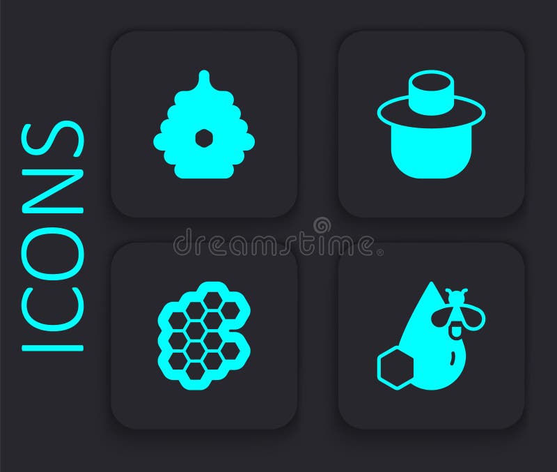 Set Bee and Honeycomb, Hive for Bees, Beekeeper with Protect Hat and ...