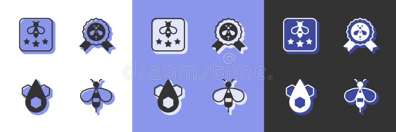 Set Bee, Type of Bee, Honeycomb and Best Icon. Vector Stock ...