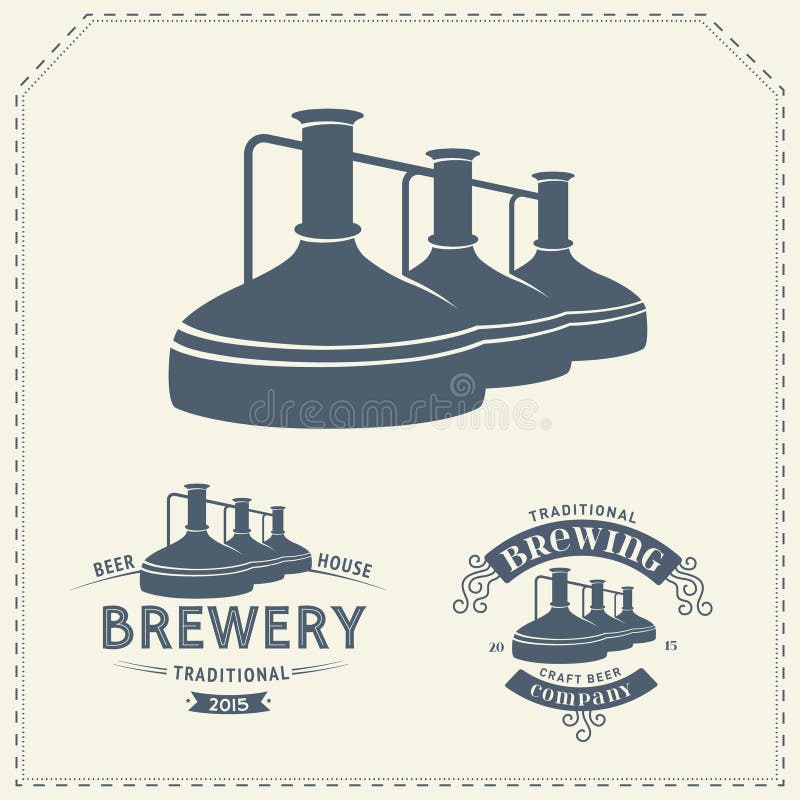 Set - Beer Brewery Elements, Icons, Logos. Vector Stock Vector ...