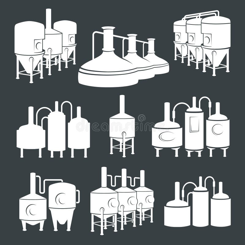 Set - Beer Brewery Elements, Icons, Logos. Vector Stock Vector ...