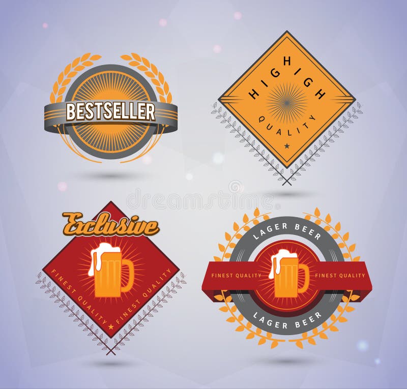 Set of Beer and High Quality Labels. Stock Vector - Illustration of ...