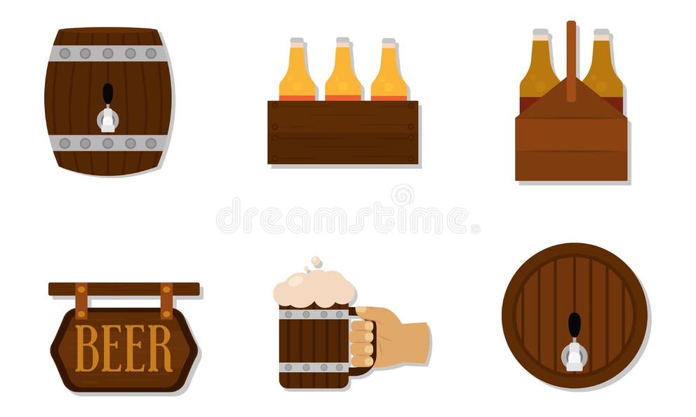 Set of beer icons stock vector. Illustration of icon - 219304543