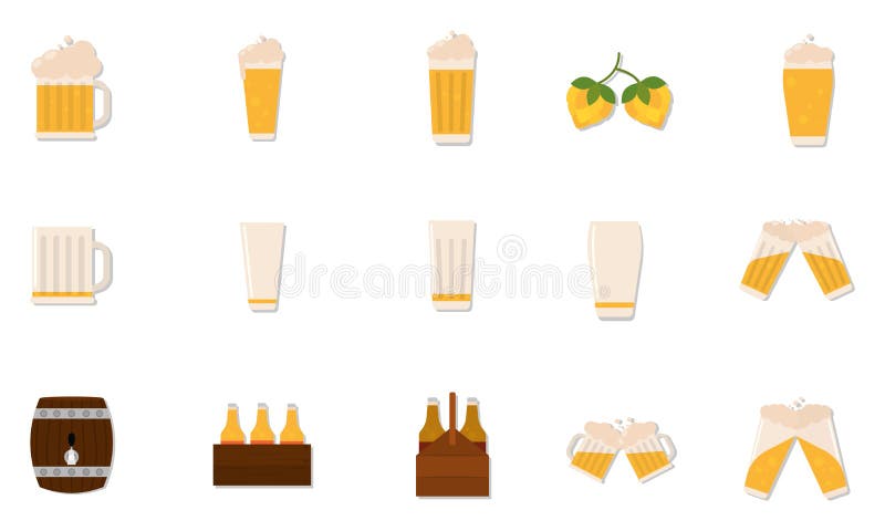 Set of beer icons stock vector. Illustration of icon - 219304581