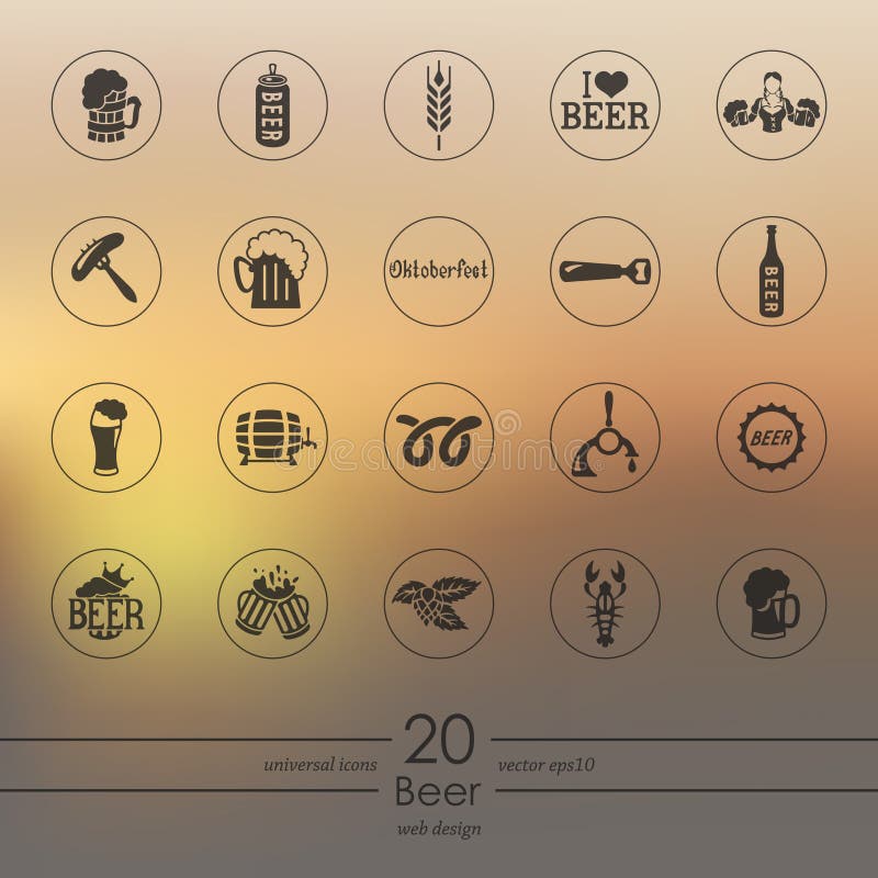 Set of beer icons stock vector. Illustration of design - 79186768