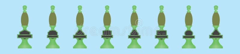 Set of Beer Pump Cartoon Icon Design Template with Various Models ...