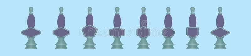 Set of Beer Pump Cartoon Icon Design Template with Various Models ...