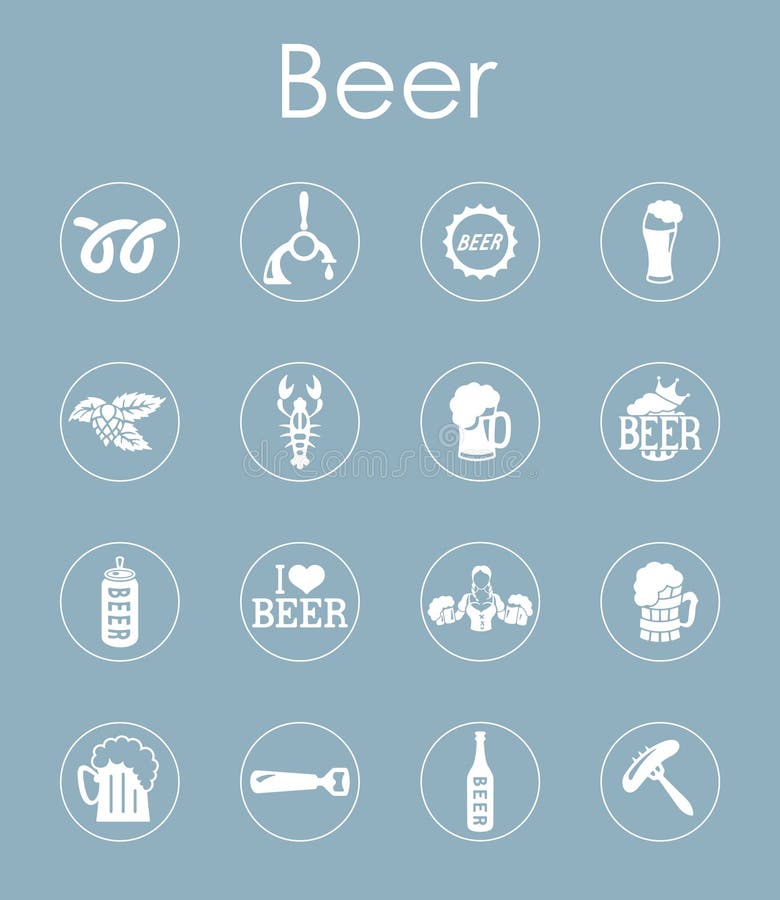 Set of beer simple icons stock vector. Illustration of interface - 78429186