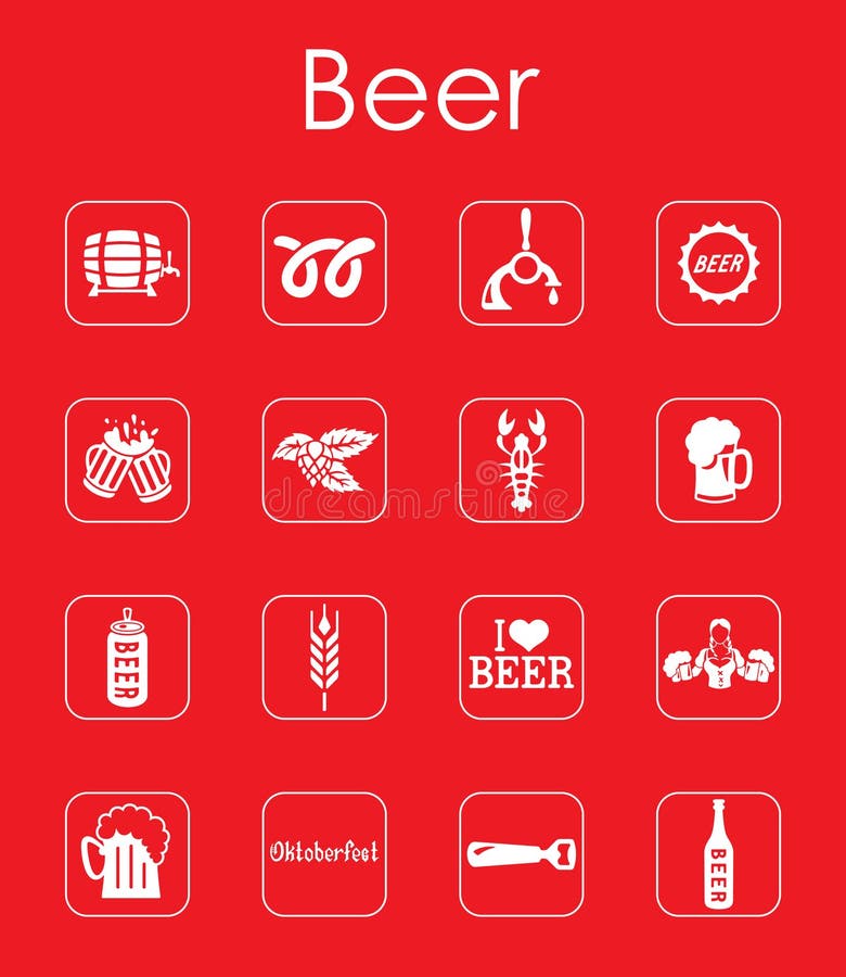 Set of beer simple icons stock vector. Illustration of abstract - 79187011