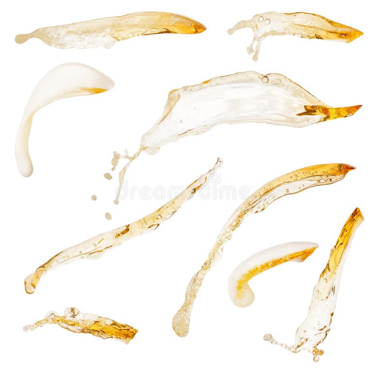 Set of beer splashes stock image. Image of collage, white - 93742809