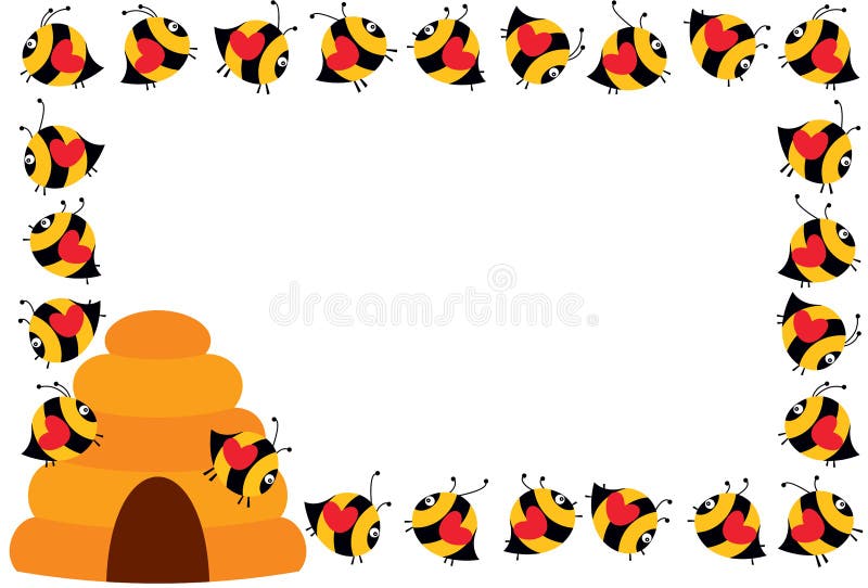 Bee Border Frame stock vector. Illustration of flying - 34493795