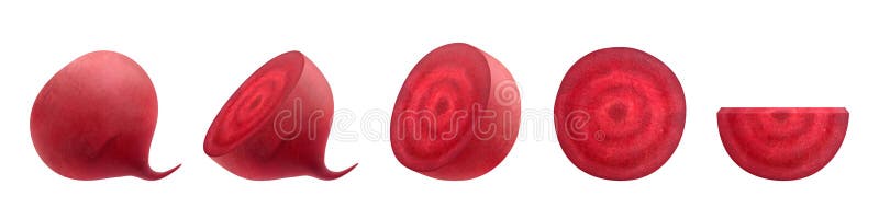 Set of Beetroots Isolated on White Background. Fresh Red Beetroot Whole ...