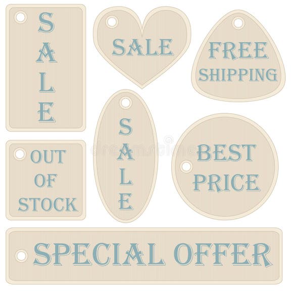 Set of beige labels stock vector. Illustration of thin - 26792327