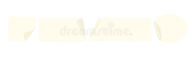 Set of Beige Paper Stickers of Different Geometric Shapes Round, Square ...