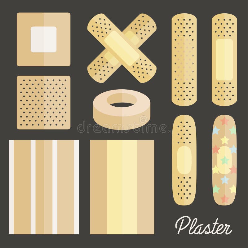 Set of Beige Plaster stock vector. Illustration of clinic - 105715943