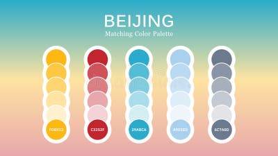 Set of Beijing Color Palette Combination in RGB Hex. Matching Color ...