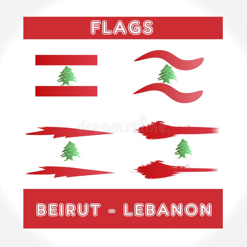Beirut Lebanon Watercolor Flag Symbol Vector Stock Vector ...