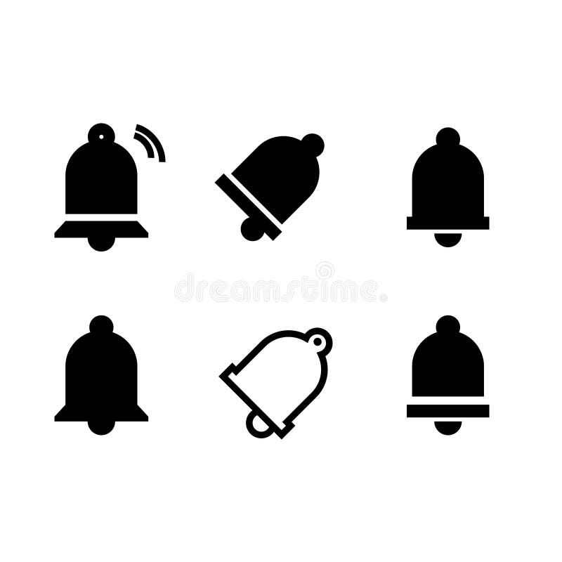 Set of Bell Icons in Vector Stock Vector - Illustration of doorbell ...