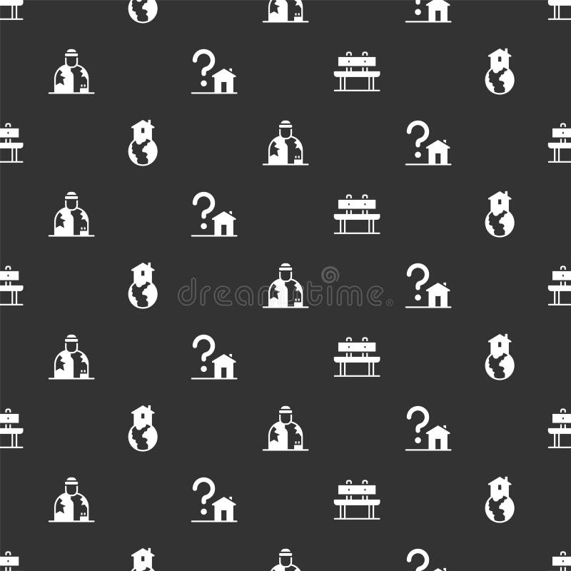 Set Bench, Shelter for Homeless, Homeless and House with Question Mark ...