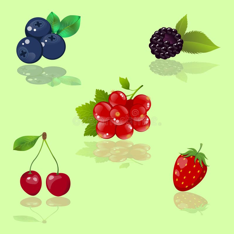 Set of berries stock illustration. Illustration of strawberry - 40606331