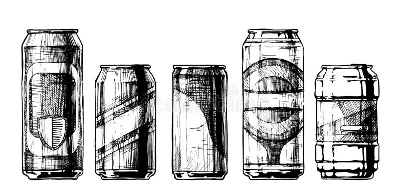 Set of beverage cans stock vector. Illustration of graphic - 63360296