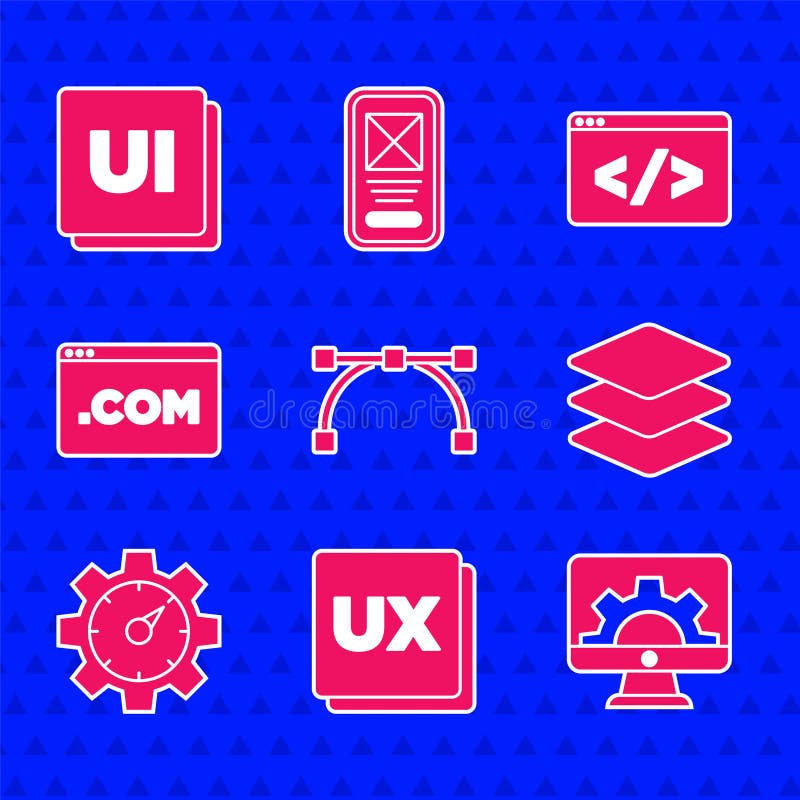 Set Bezier Curve Ui Or Ux Design Web Development Layers Website Statistic Front End And