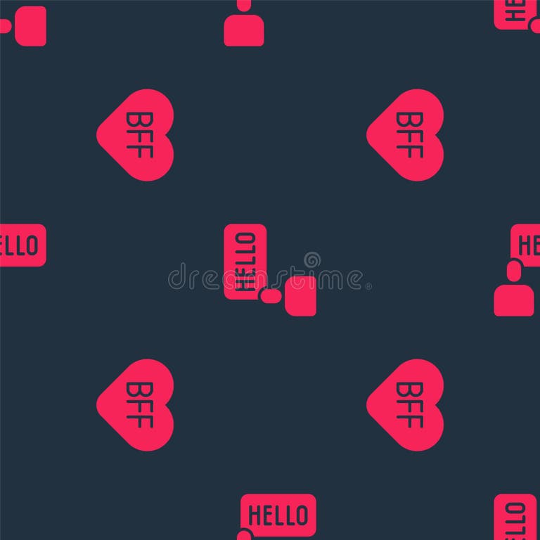 Set BFF or Best Friends Forever and Acquaintance on Seamless Pattern ...