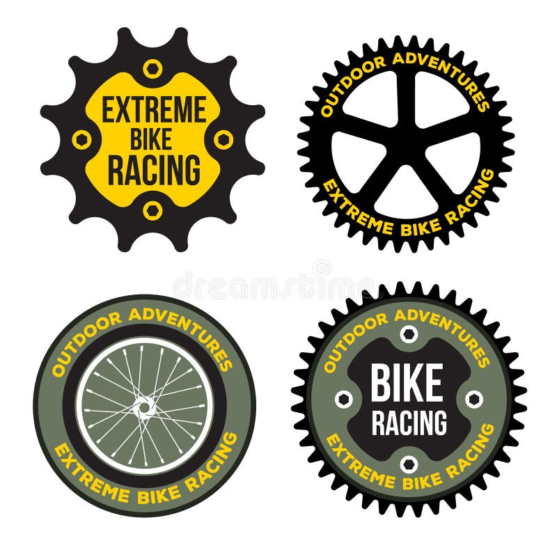 Set of Bicycle Extreme Sport Related Logo, Emblems Stock Illustration ...